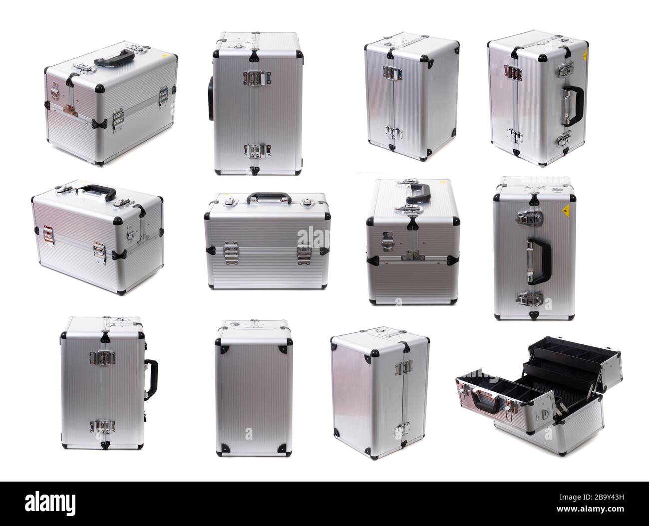 Professional aluminum tool box isolated on a white background Stock ...