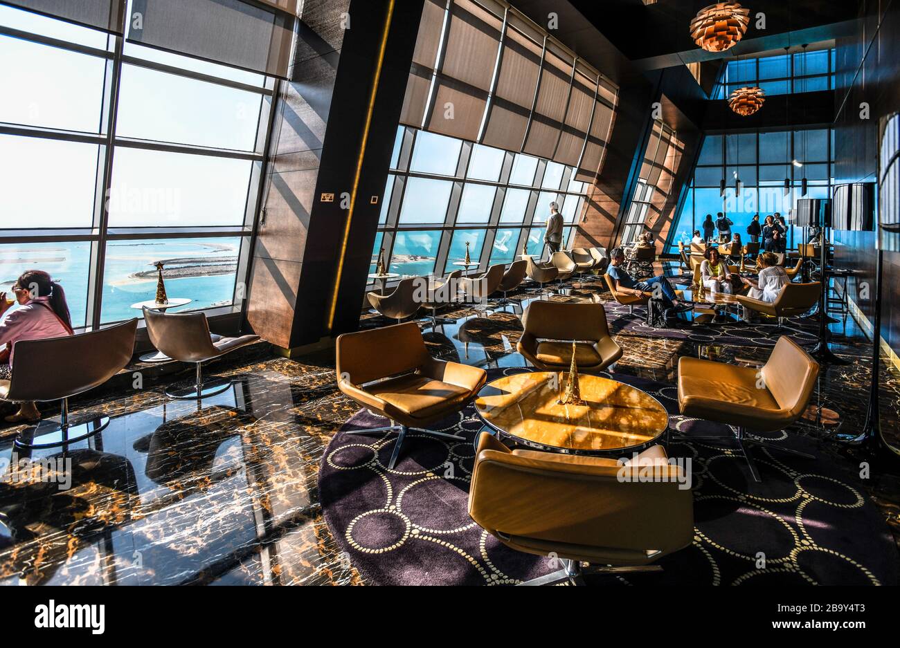 United Arab Emirates. Abu Dhabi. Interior of the Etihad Towers Stock ...