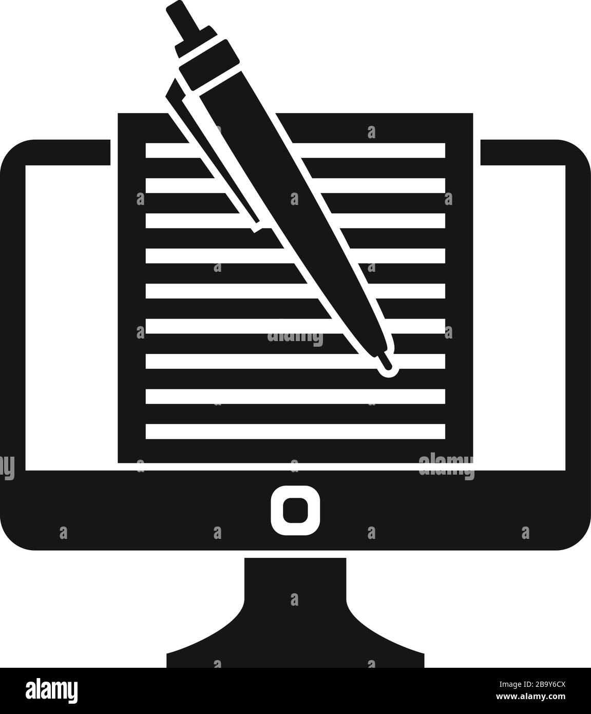 Computer editor icon. Simple illustration of computer editor vector ...