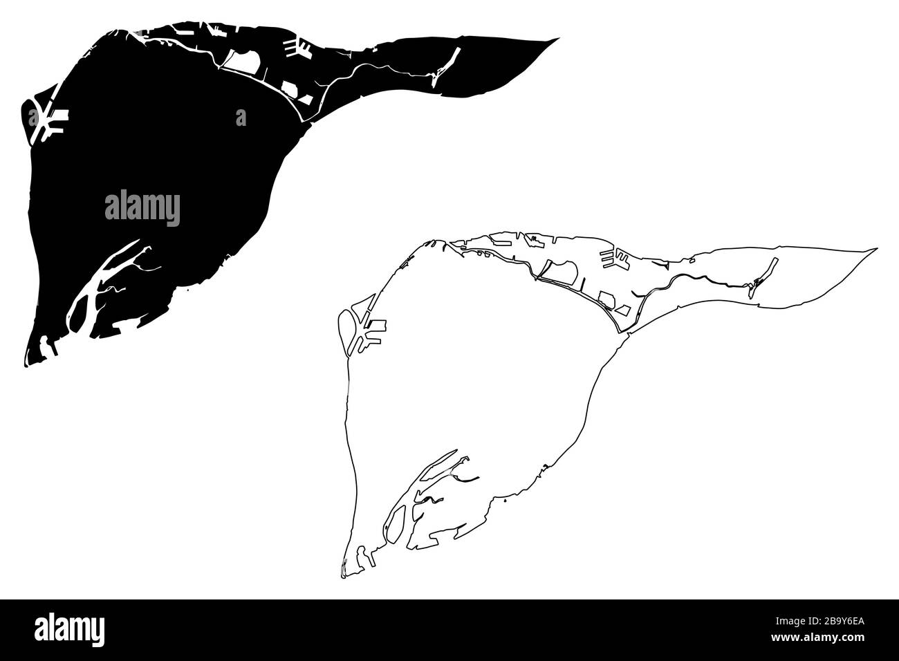 Dordrecht City (Kingdom of the Netherlands, South Holland) map vector ...