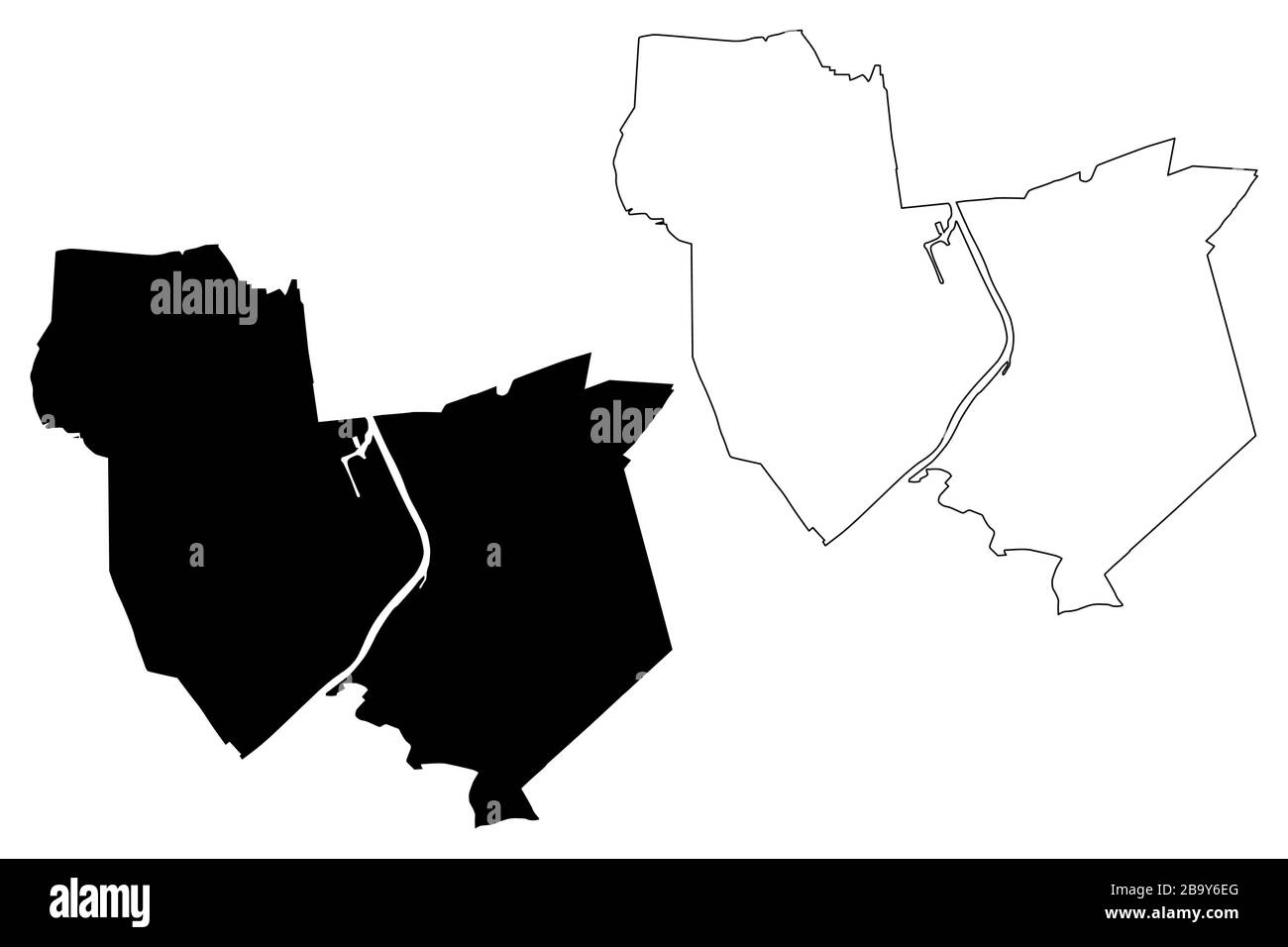 Venlo City (Kingdom of the Netherlands, Limburg, Holland) map vector ...