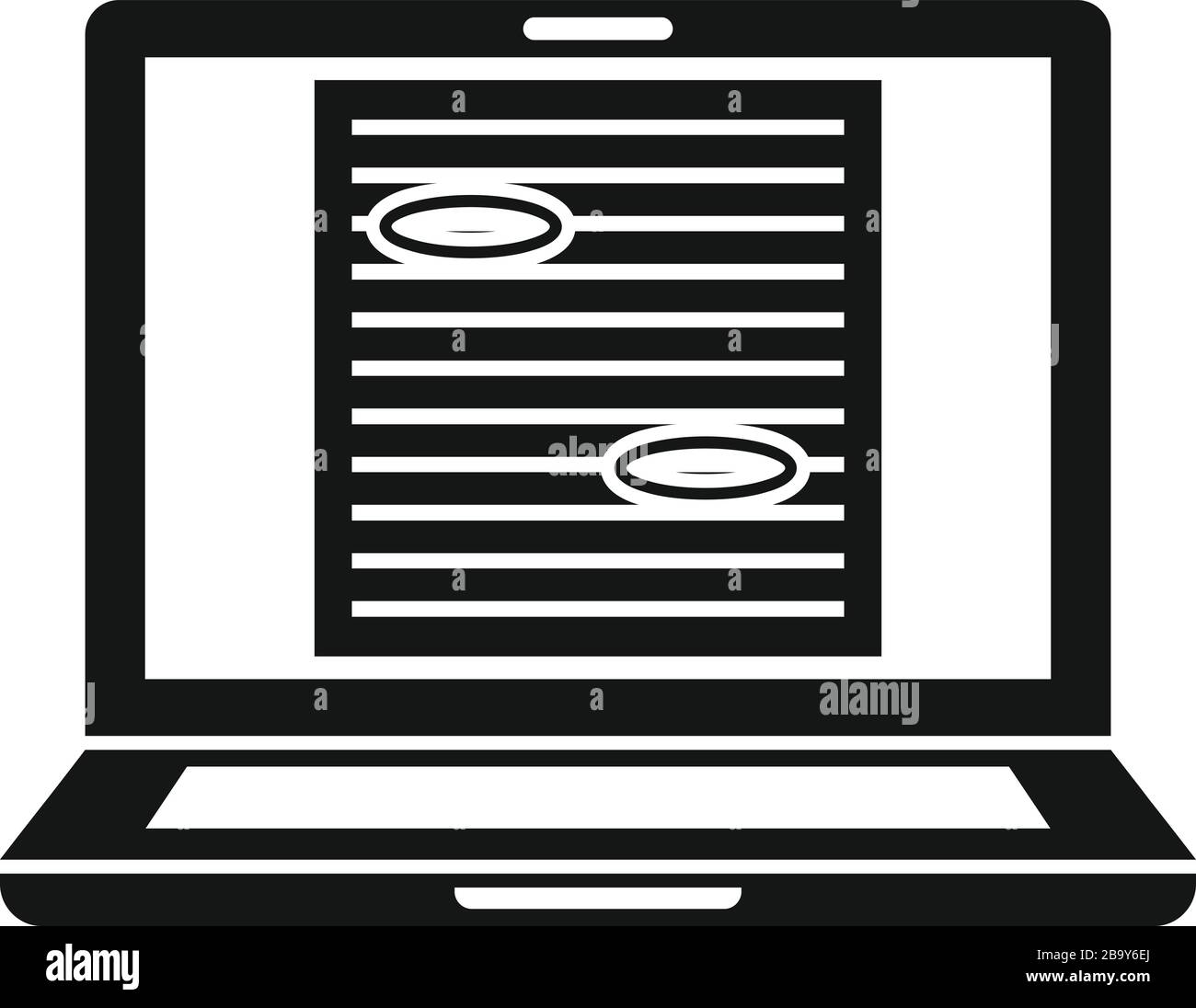 Review laptop editor icon. Simple illustration of review laptop editor ...