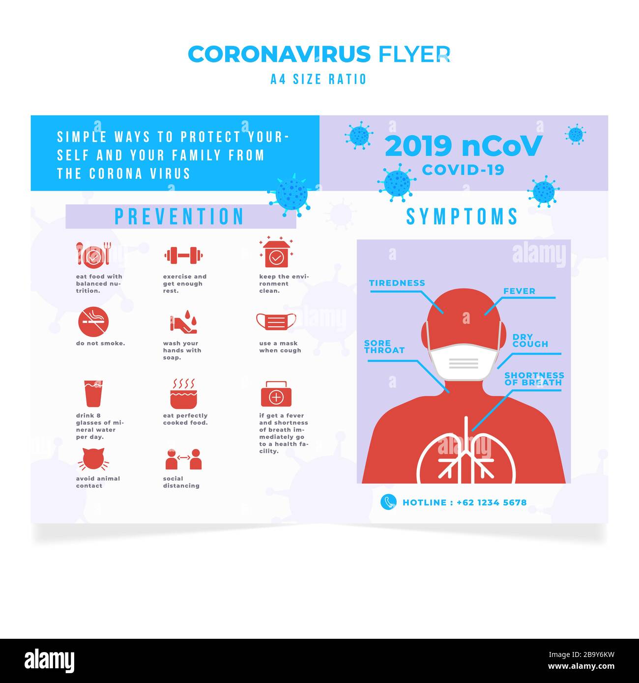 corona virus flyer education template, pandemic infographic Stock ...