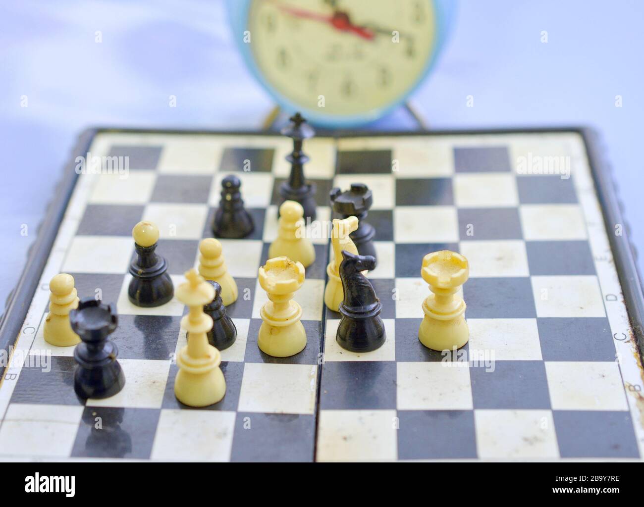 image of a small old dirty chess figurines Stock Photo - Alamy