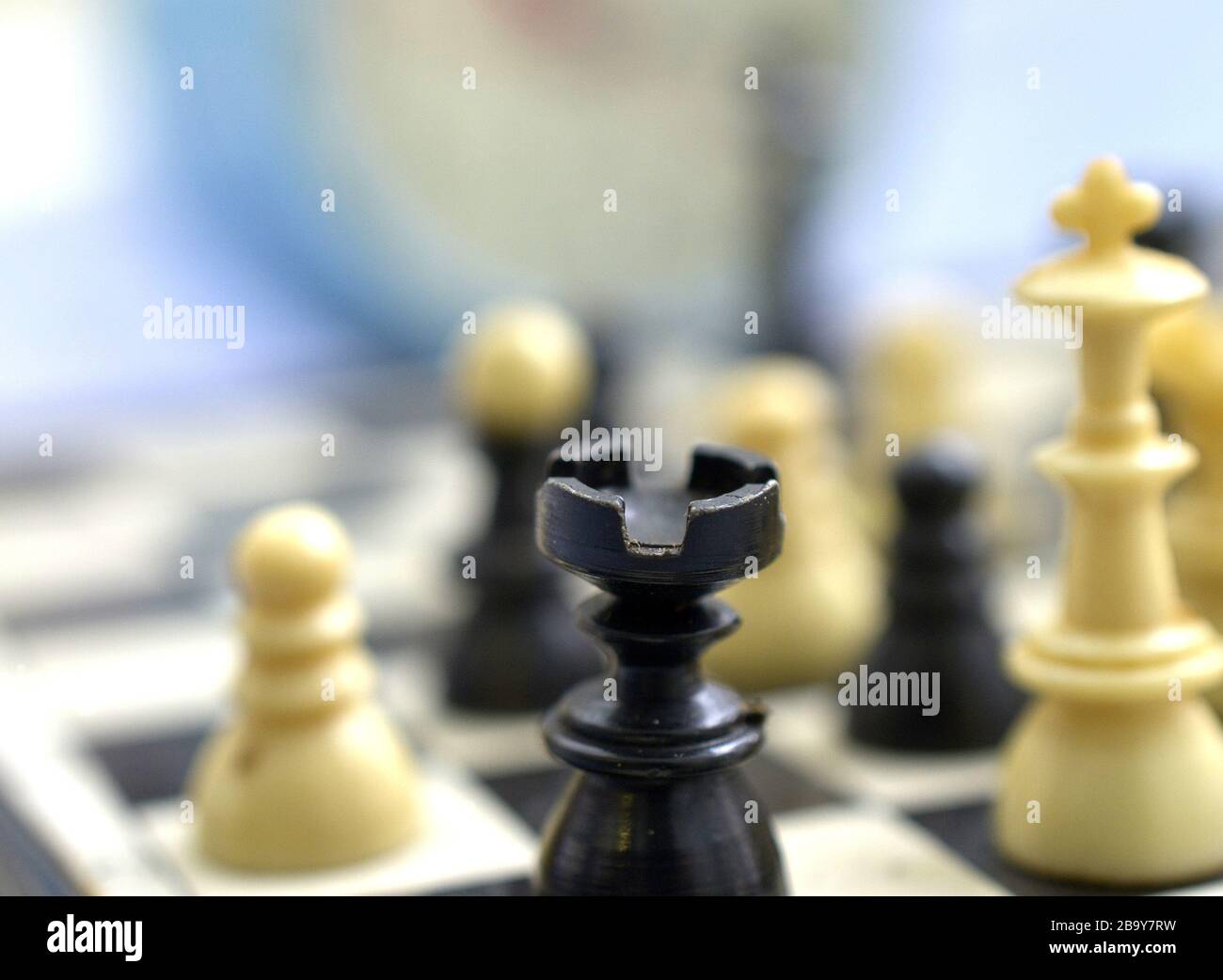 image of a small old dirty chess figurines Stock Photo - Alamy
