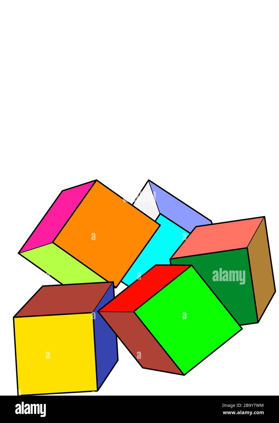 Template for text colored cubes on a white background Stock Vector ...