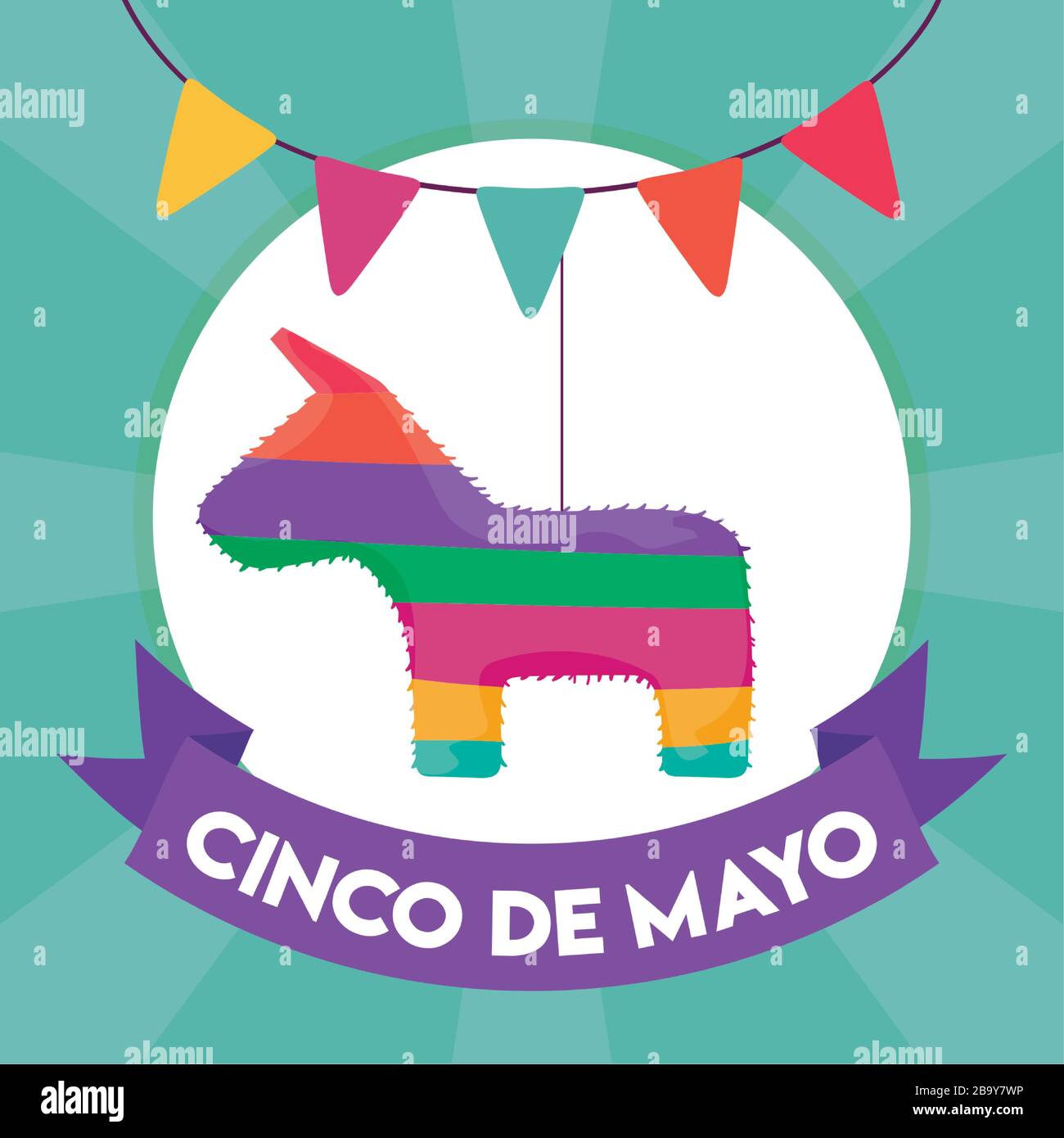 donkey pinata with label cinco de mayo vector illustration design Stock ...