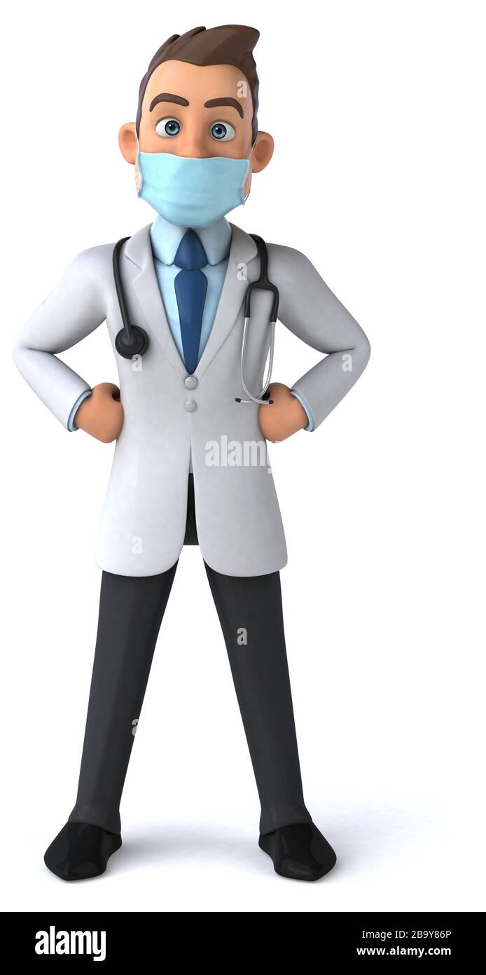 3D illustration of a cartoon character with a mask Stock Photo - Alamy