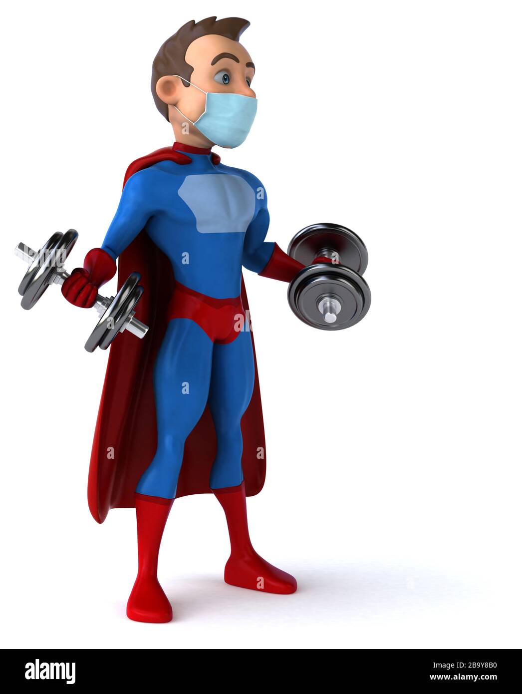 3D illustration of a cartoon character with a mask Stock Photo - Alamy