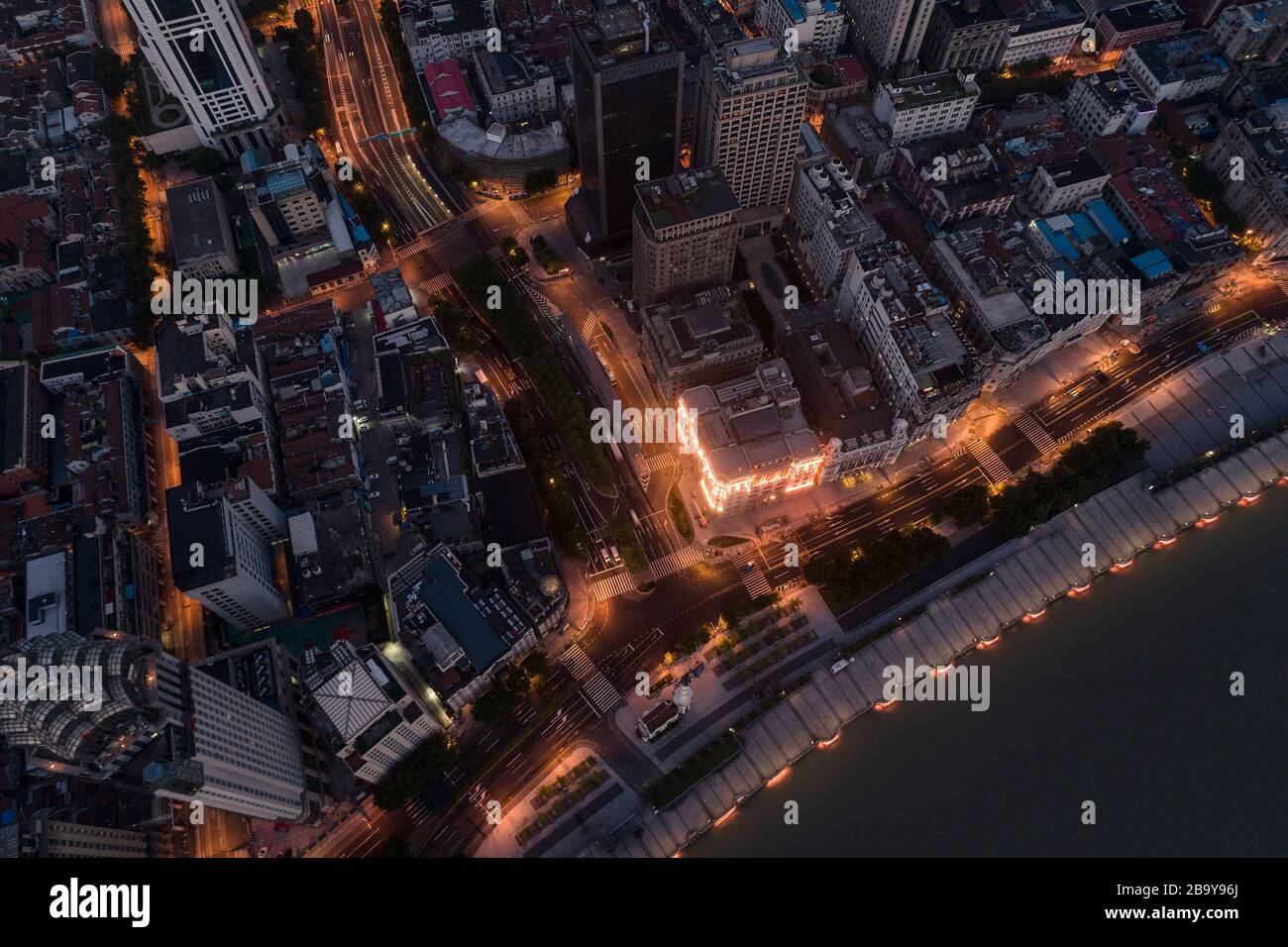aerial view of Lujiazui, Shanghai city, at dawn Stock Photo - Alamy