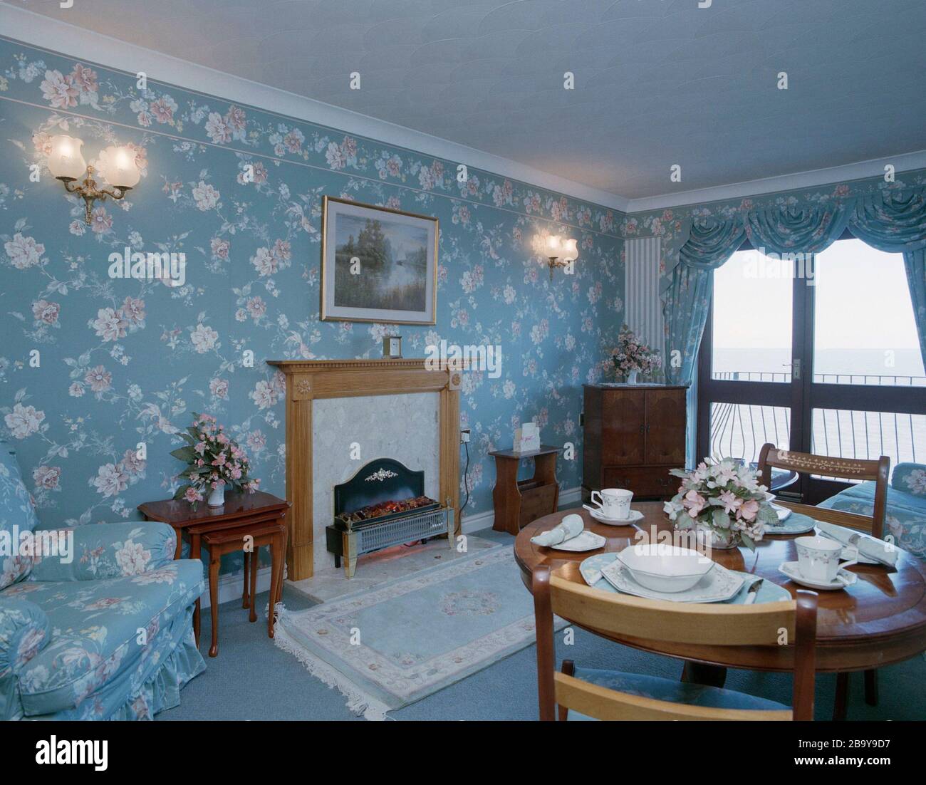 Dated house interiors from 1991, in Hastings, Southern England, UK ...