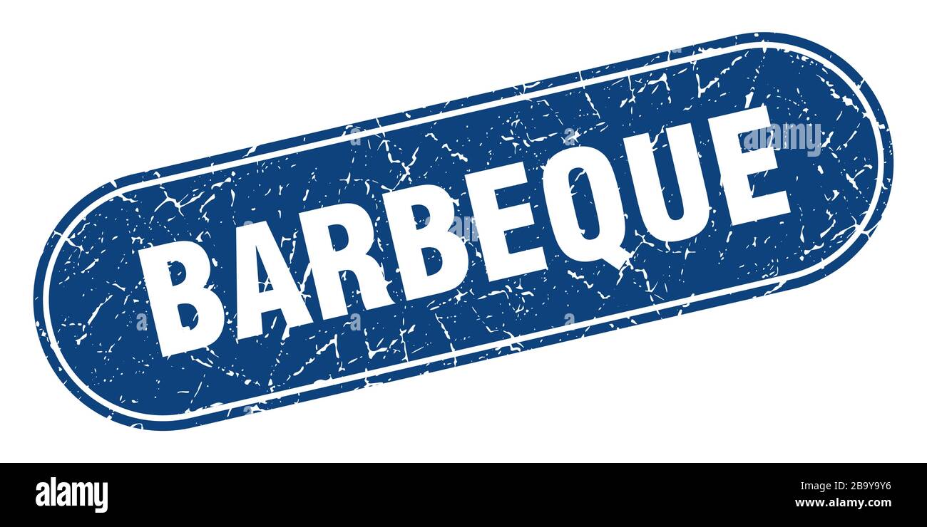 barbeque sign. barbeque grunge blue stamp. Label Stock Vector Image ...