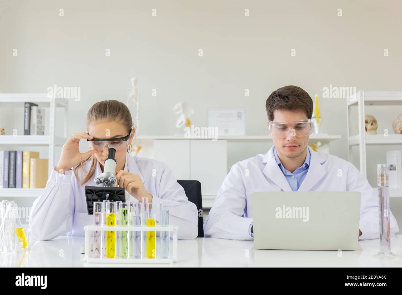 concept of a healthcare researcher, a researcher working in a life ...