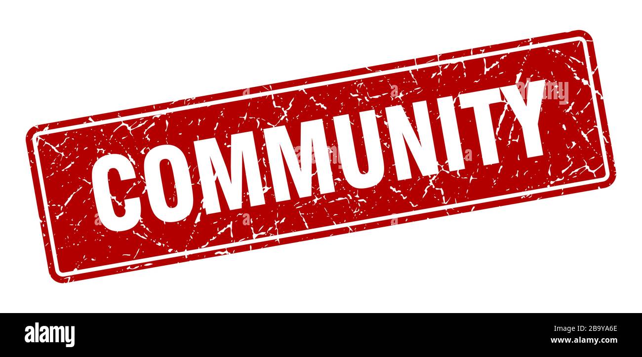 community stamp. community vintage red label. Sign Stock Vector Image ...