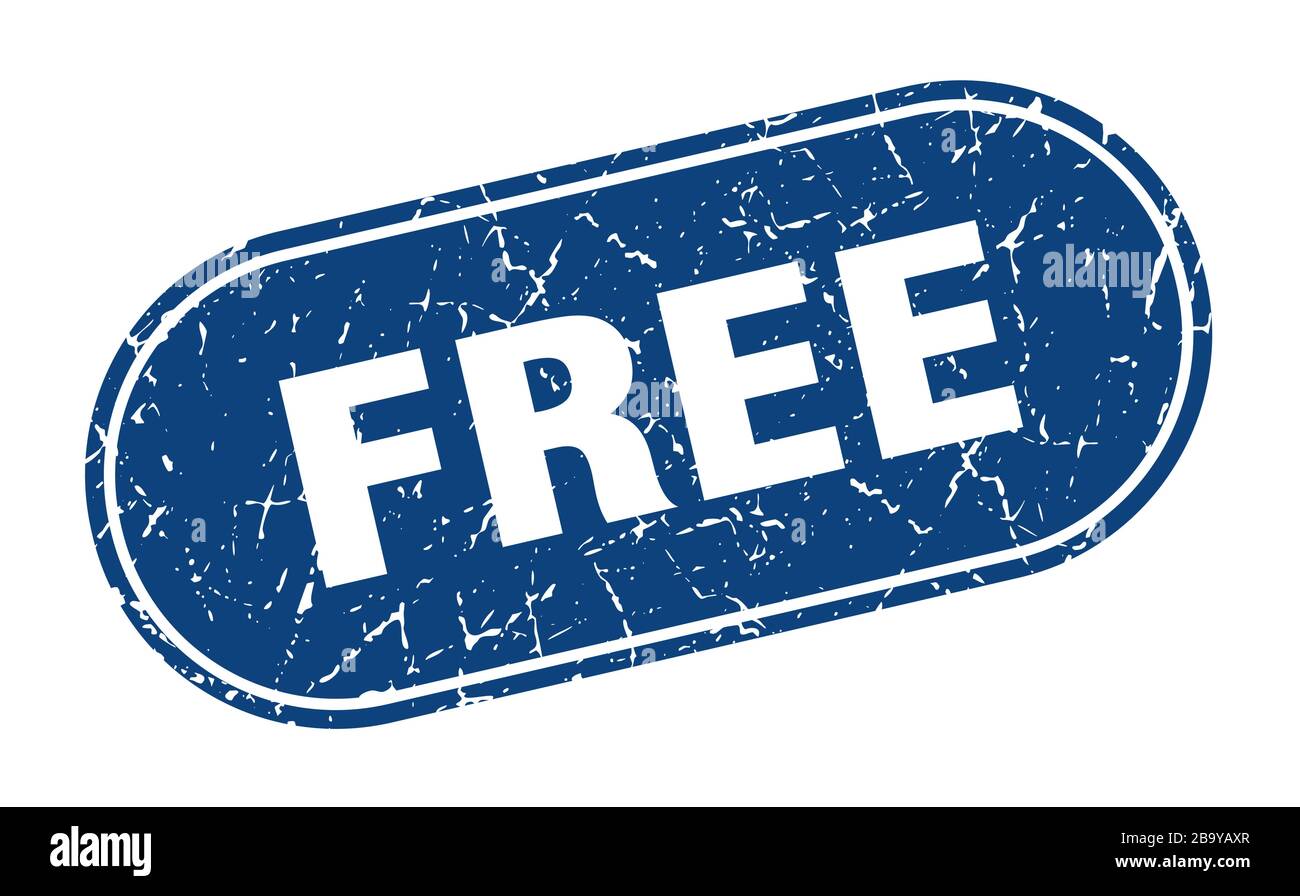 free sign. free grunge blue stamp. Label Stock Vector Image & Art - Alamy