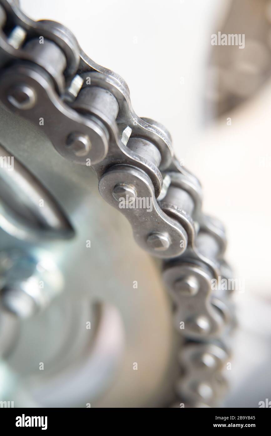 A close view of a transimssion chain of a motorbike Stock Photo - Alamy