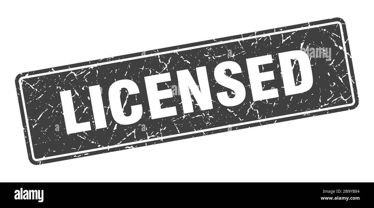 licensed stamp. licensed vintage gray label. Sign Stock Vector Image ...