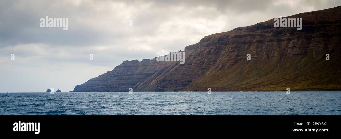 view of volcanic cliffs in canary islands Stock Photo - Alamy