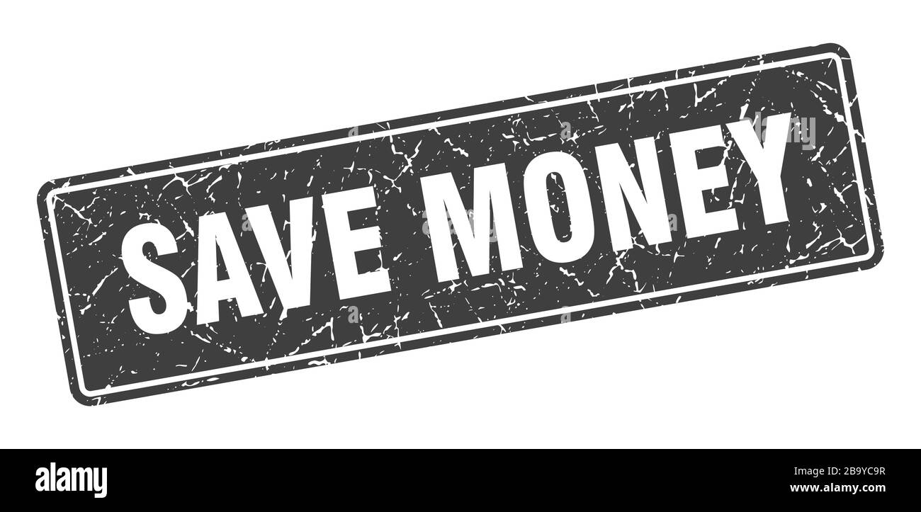 save money stamp. save money vintage gray label. Sign Stock Vector ...