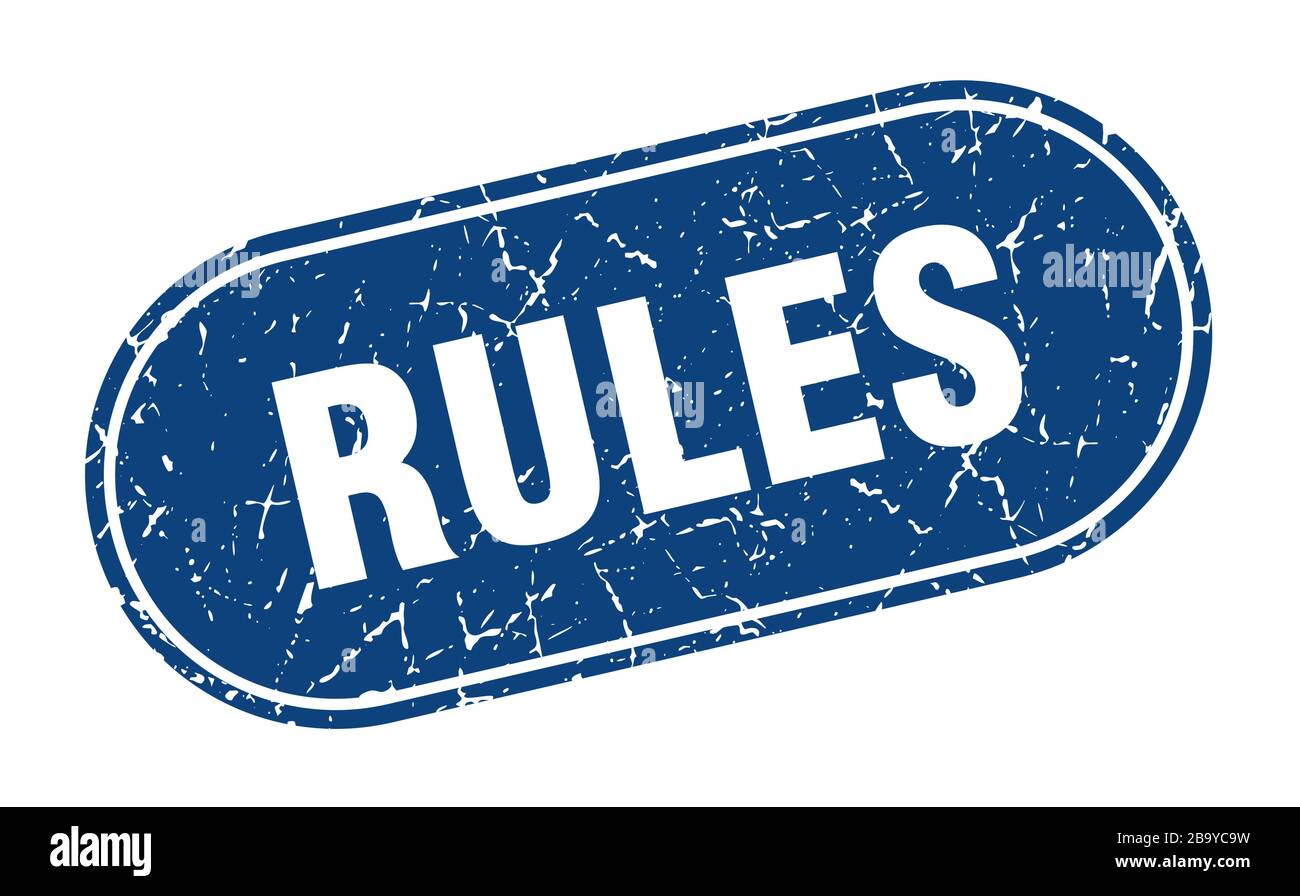 rules sign. rules grunge blue stamp. Label Stock Vector Image & Art - Alamy