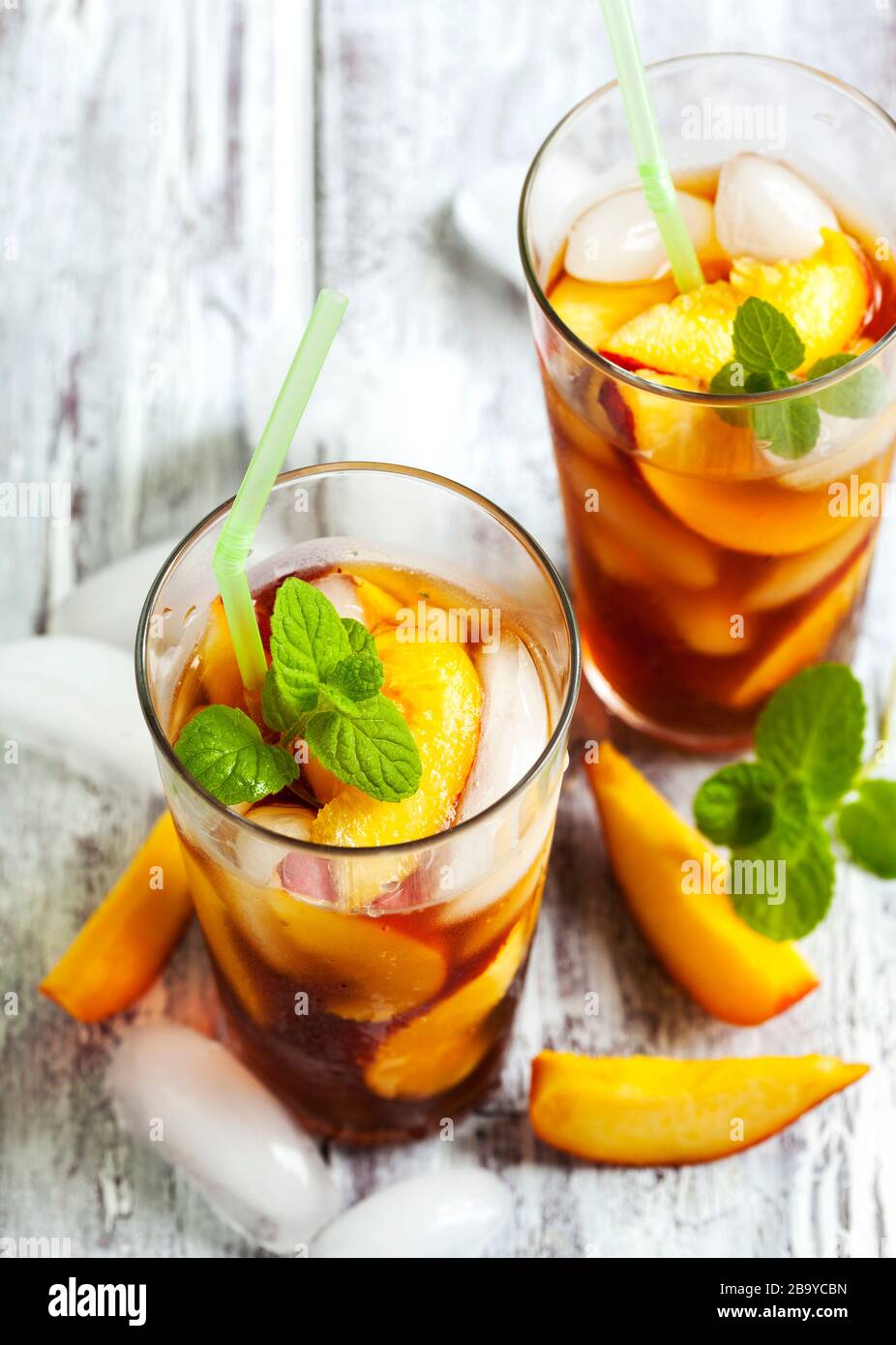 Peach Ice Tea Stock Photo - Alamy