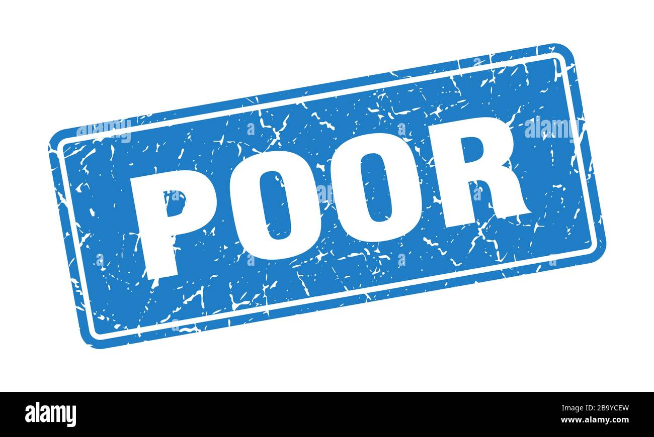 poor stamp. poor vintage blue label. Sign Stock Vector Image & Art - Alamy
