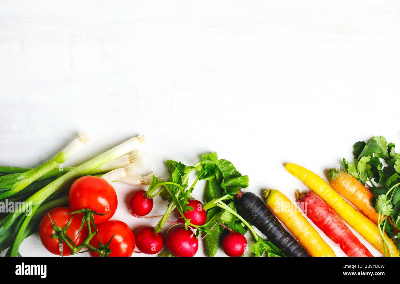 Fresh vegetables ingredients white background, vegetarian food and diet ...