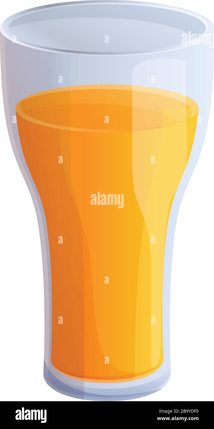 Orange juice glass icon. Cartoon of orange juice glass vector icon for ...