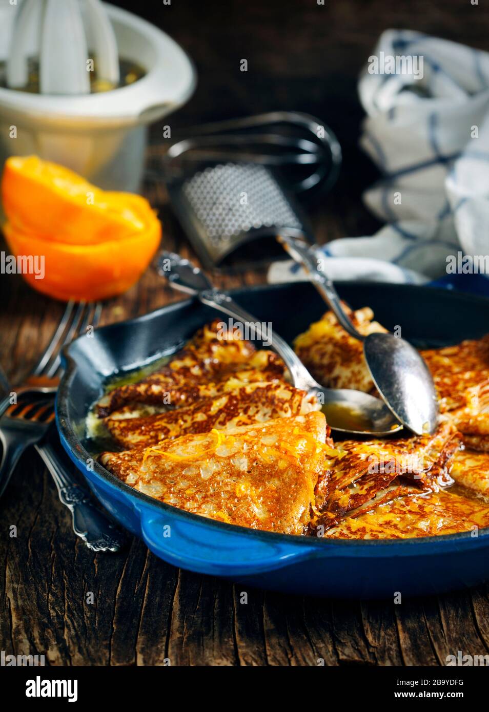 Traditional crepes with maple syrup Stock Photo - Alamy