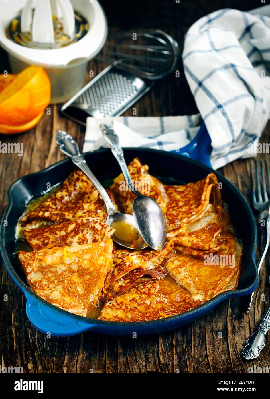 Traditional crepes with maple syrup Stock Photo - Alamy