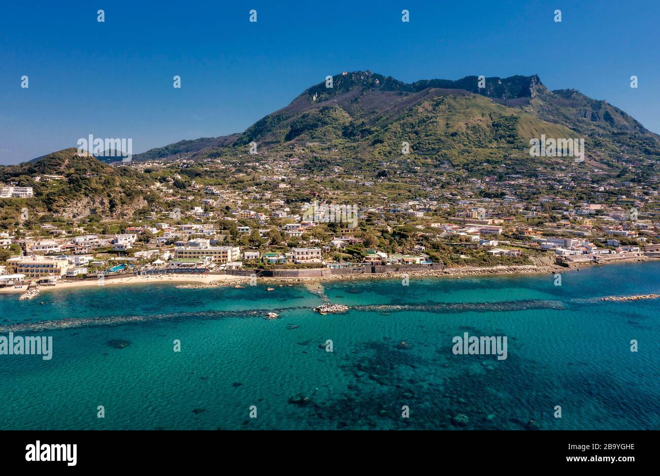 Aerial view, Forio d'Ischia, Ischia island, Campania, Italy, Europe ...