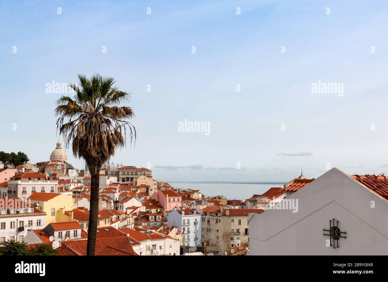 Scenic view over the red rooftops of Lisbon, Portugal Stock Photo - Alamy