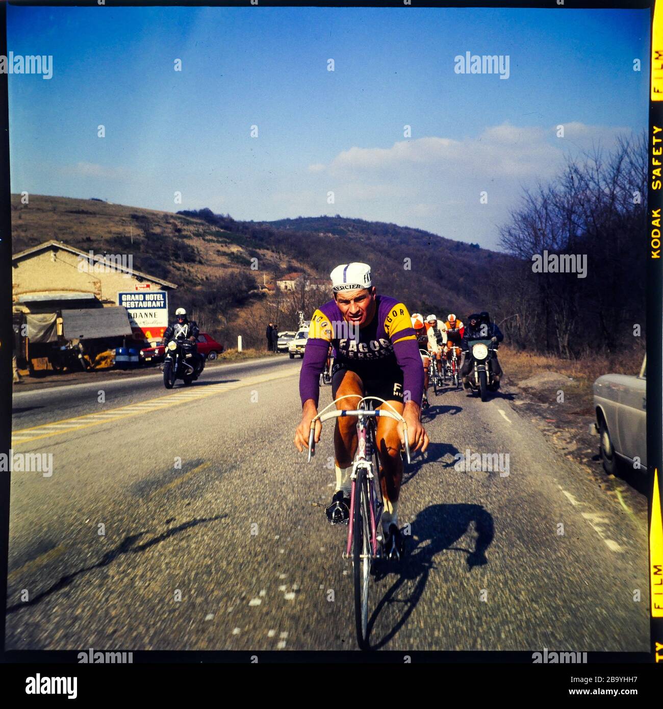 Archives 70ies: French cycle-racer Raymond Poulidor. Paris-Nice cycle ...