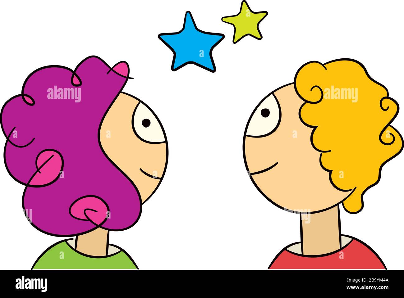 Cartoon illustration man two heads hi-res stock photography and images ...