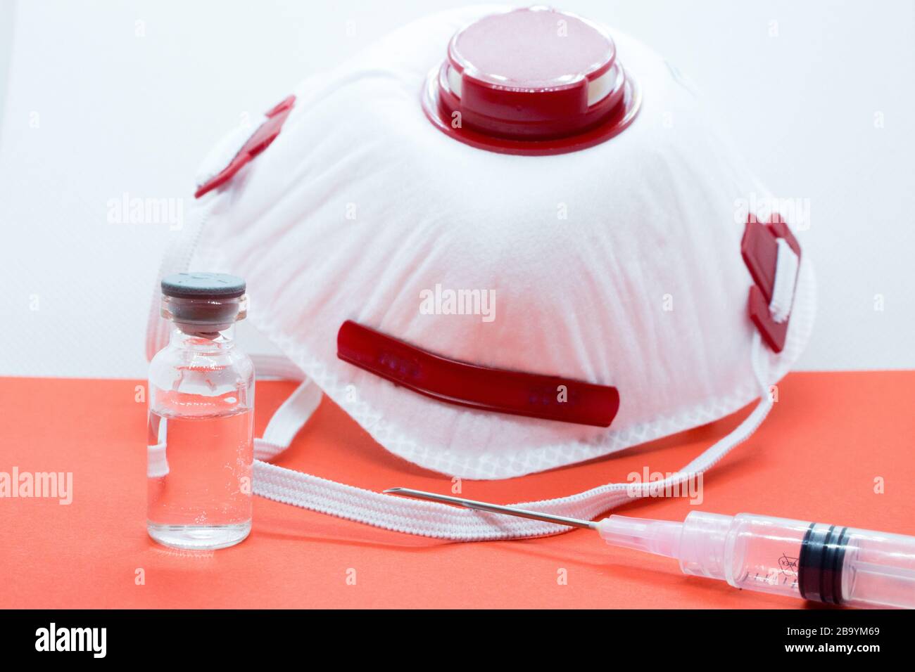 Coronavirus prevention medical surgical face masks macro shot. Cannula ...