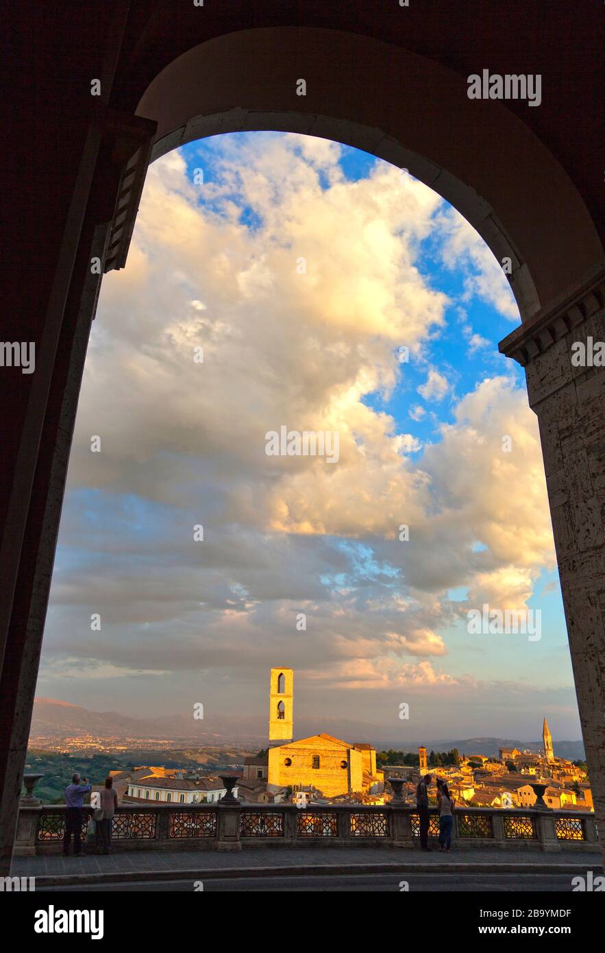 Viewpoint from Giardini Carducci garden, Perugia, Umbria, Italy, Europe ...