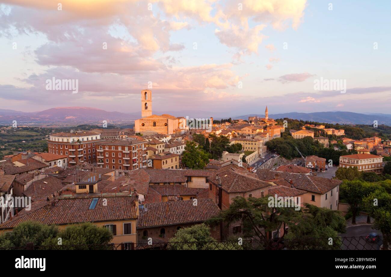 Viewpoint from Giardini Carducci garden, Perugia, Umbria, Italy, Europe ...