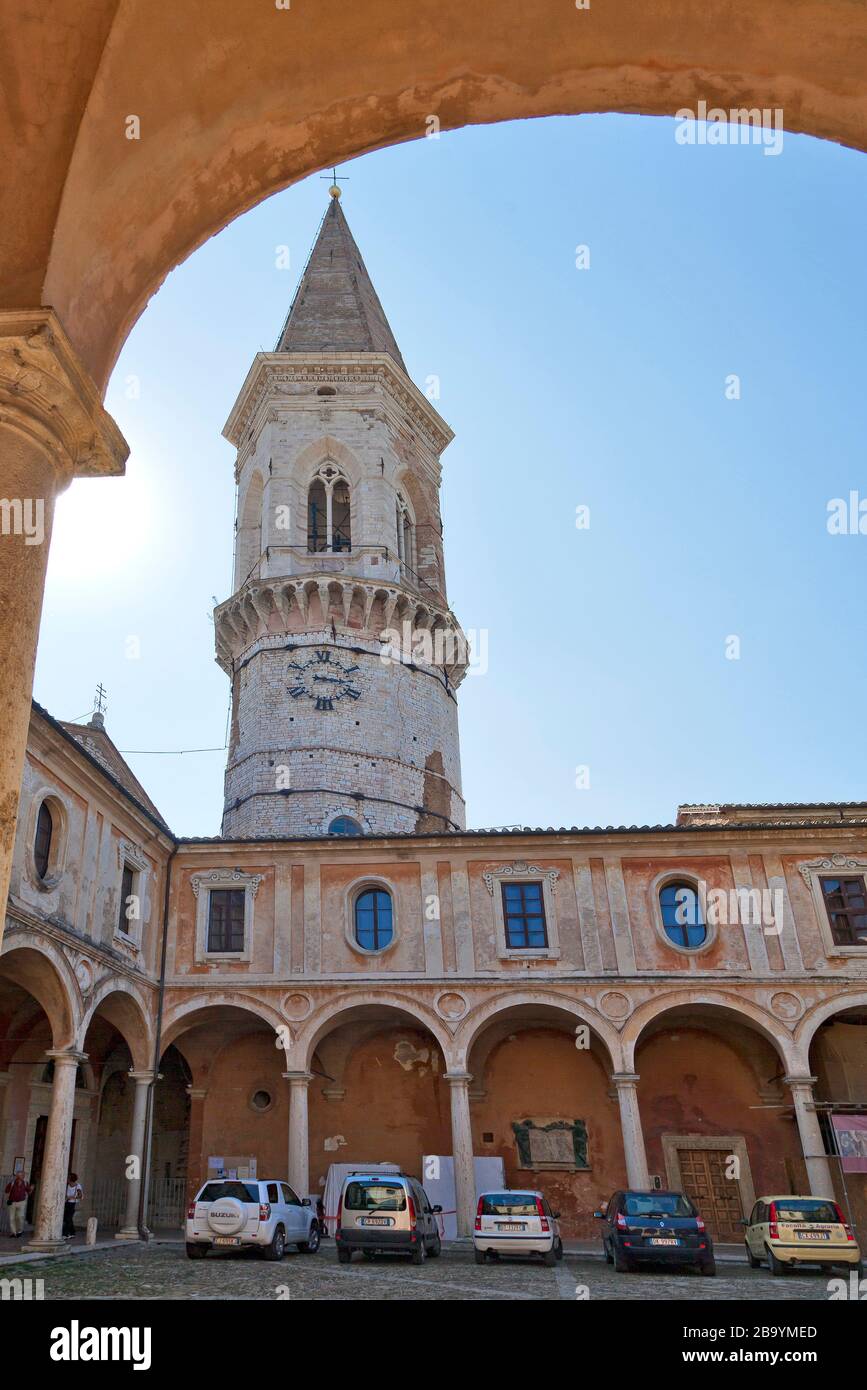 Bell tower, Basilica di San Pietro church, Perugia, Umbria, Italy ...