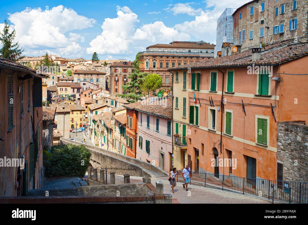 Medieval aqueduct, historical center, Perugia, Umbria, Italy, Europe ...