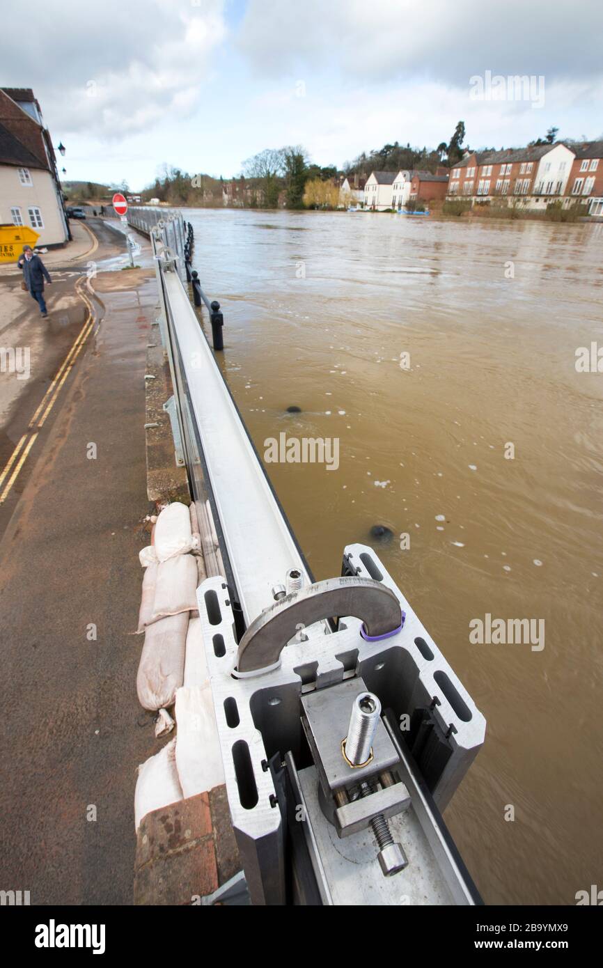 Flood Barriers And Flooding In Bewdley Worcestershire When The River