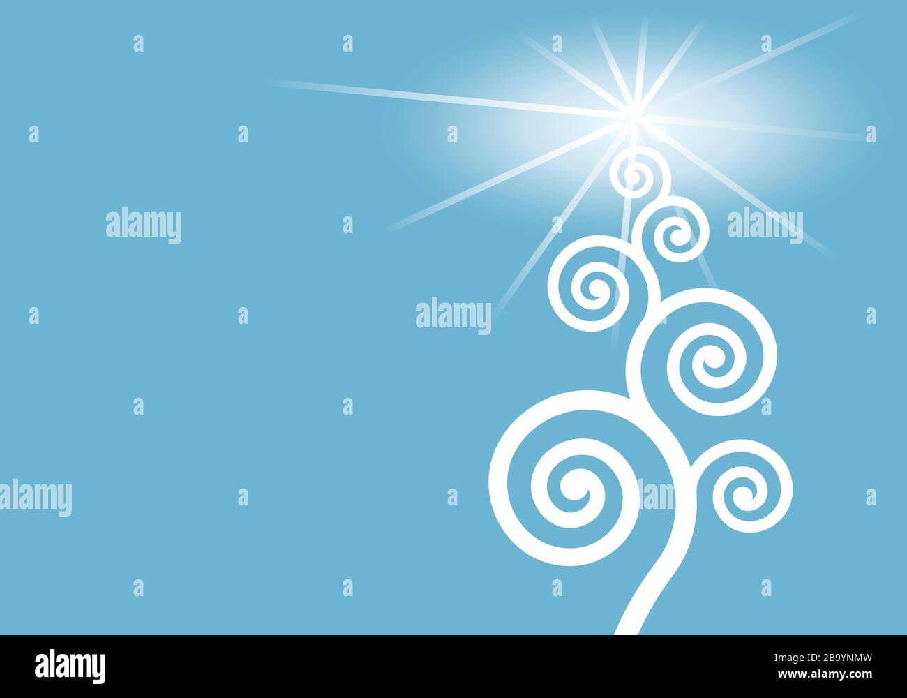 Vector illustration. Christmas background with swirl tree in soft colors Stock Vector Image ...