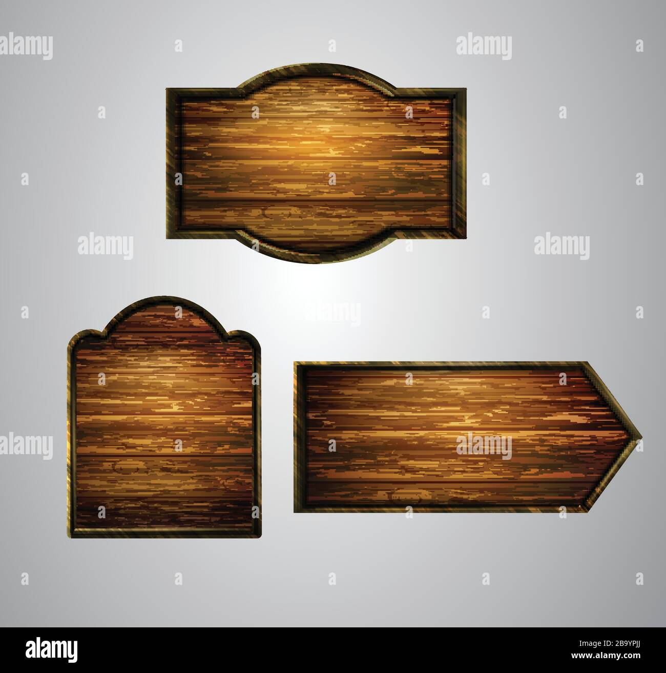 Vector realistic illustration of wooden signboard Stock Vector Image ...