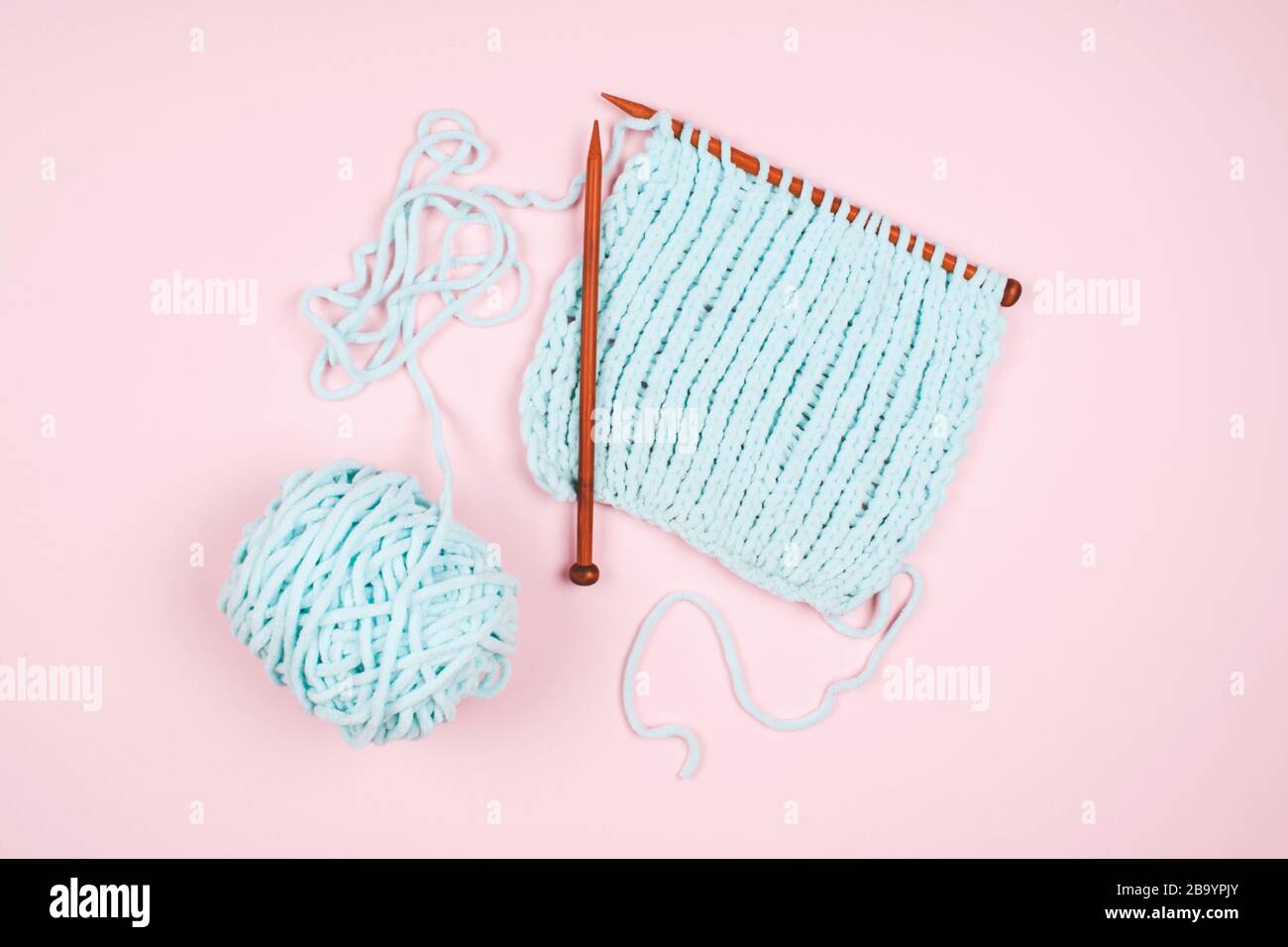 Ball light blue yarn hi-res stock photography and images - Alamy