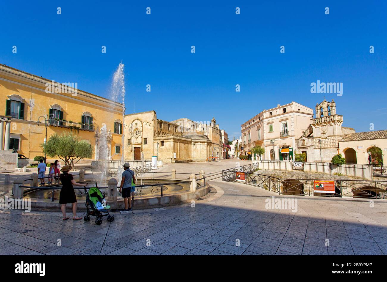 Piazza Vittorio Veneto square, Sassi, Matera, Basilicata, Italy, Europe ...