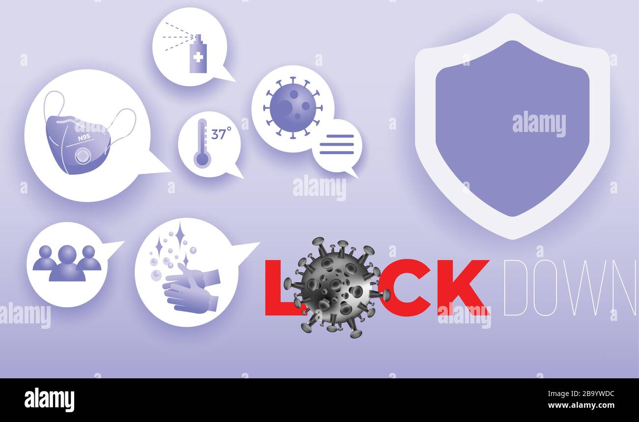 stay home protect yourself in complete lock down Stock Vector Image ...