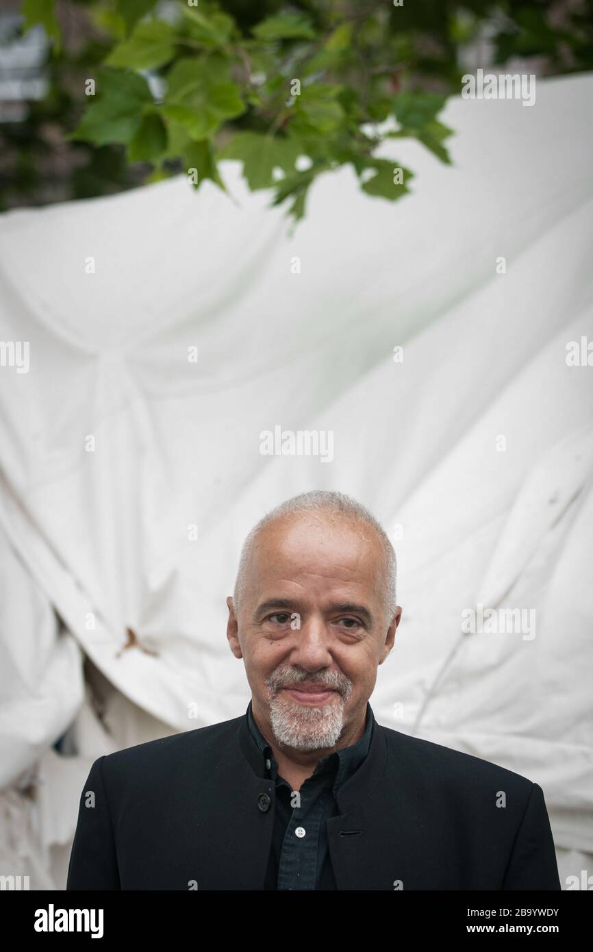 Brazilian author Paulo Coelho at Edinburgh International Book Festival ...
