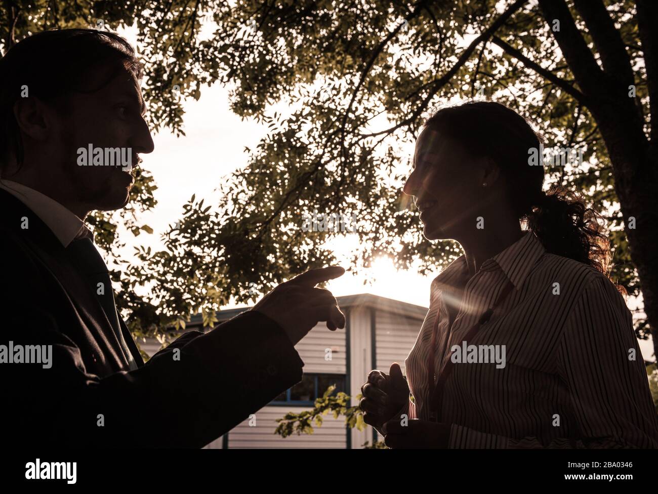 Woman staff explain in hi-res stock photography and images - Alamy