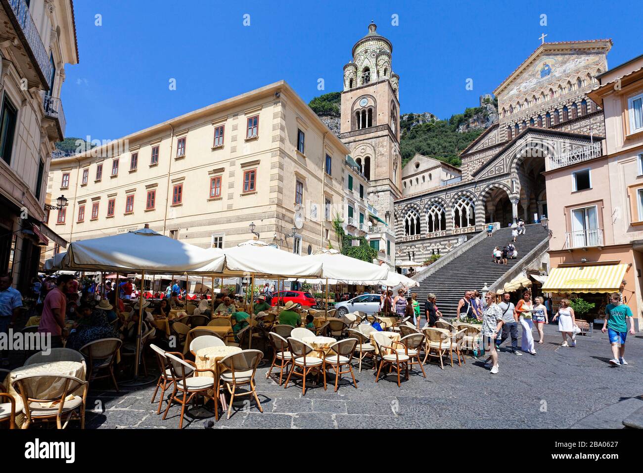 Piazza del Duomo square, Amalfi, Amalfi coast, Campania, Italy, Europe ...
