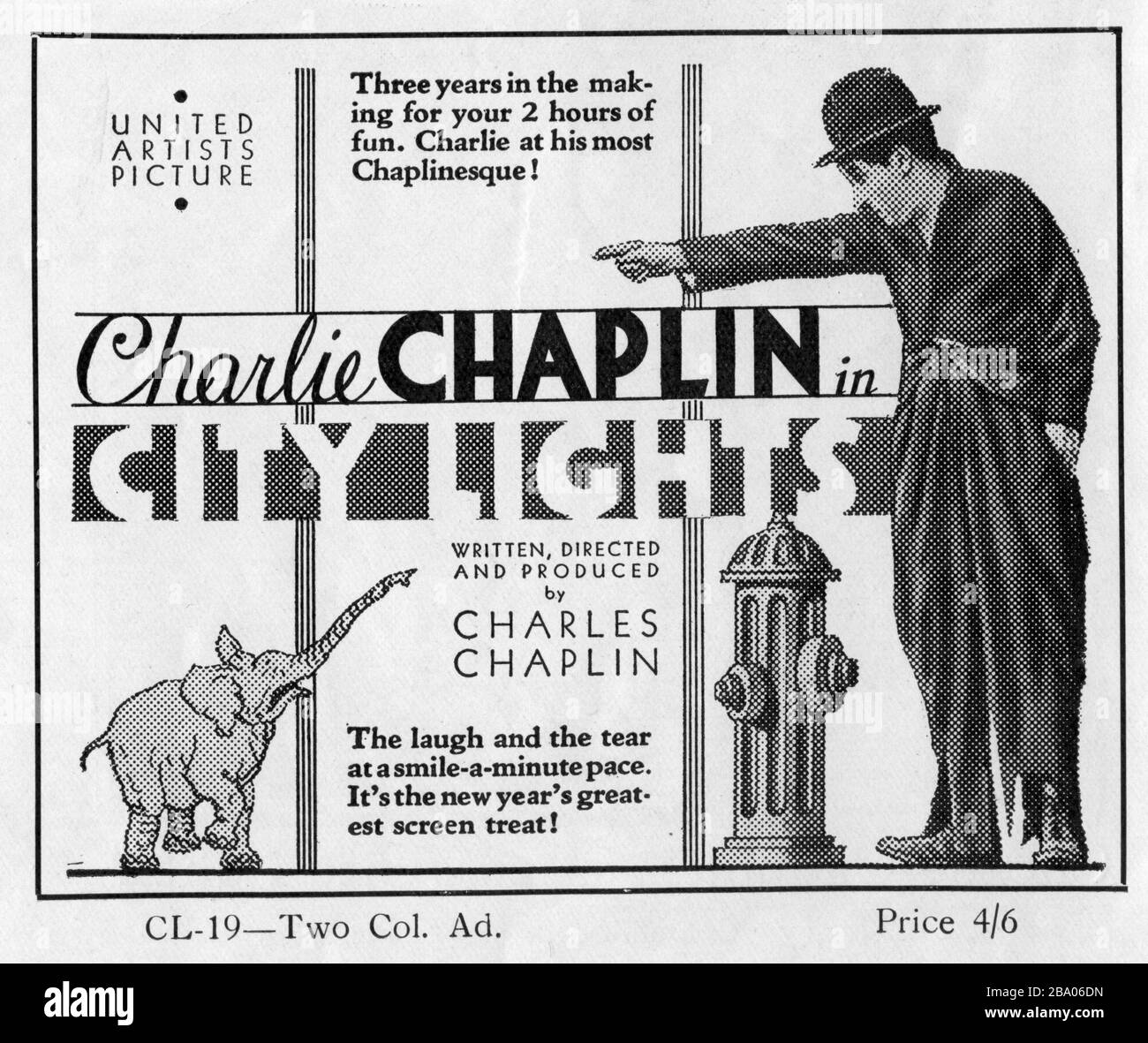 CHARLIE CHAPLIN as the Tramp in CITY LIGHTS 1931 written and directed ...