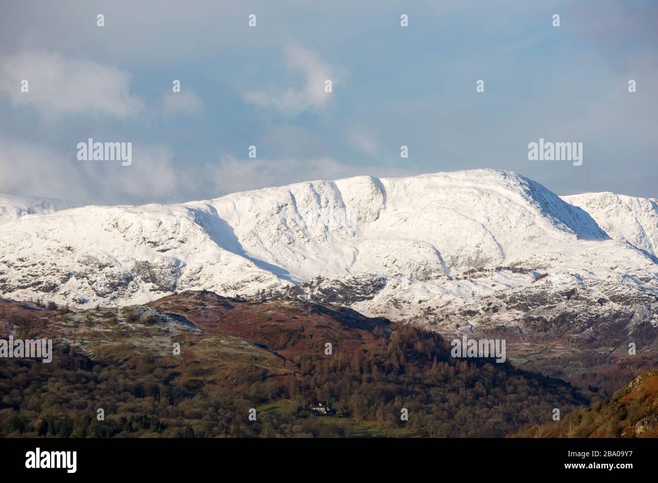Wetherlam covered in snow, Lake District, UK Stock Photo - Alamy
